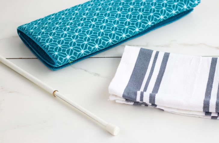 Easy DIY Kitchen Hack: Tension Rod Drying Rack - Forkly