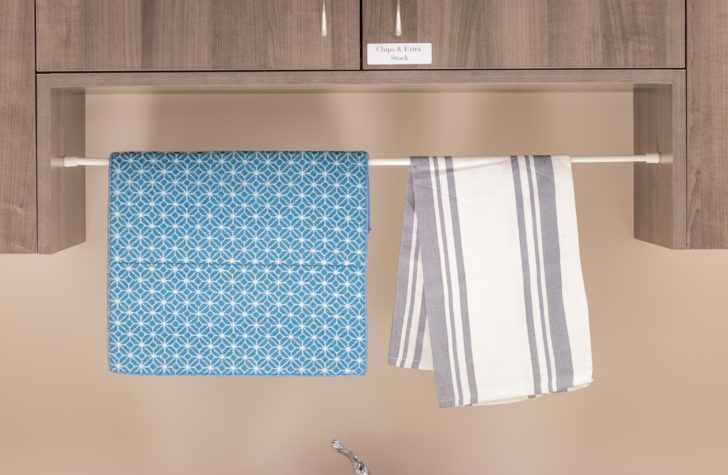 Easy DIY Kitchen Hack: Tension Rod Drying Rack - Forkly